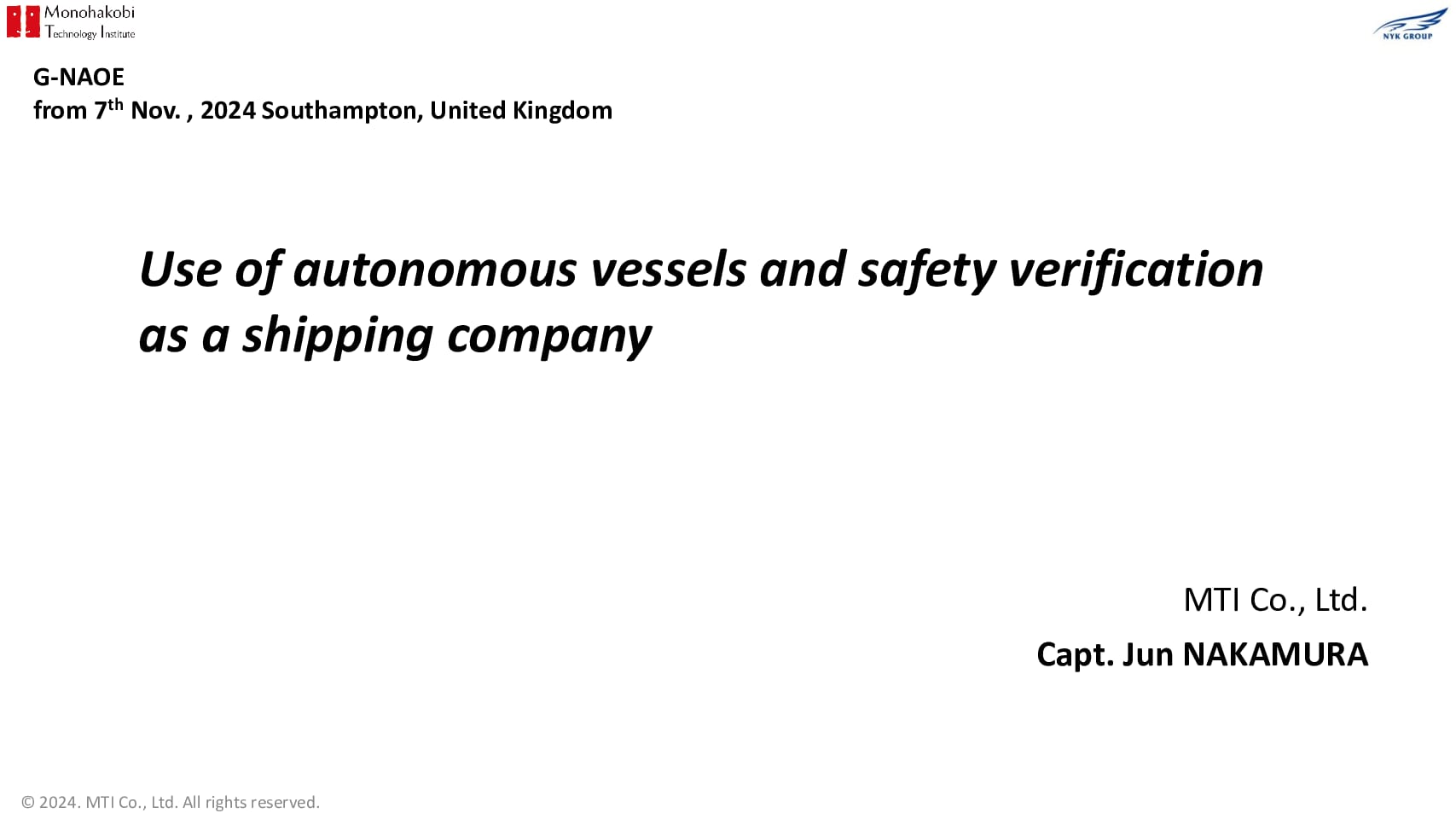 Lectures and Articles (FY 2024) - Monohakobi Technology Institute